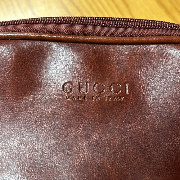 Gucci | Accessories | Gucci Brand Leather Zip Up Pouch | Poshmark